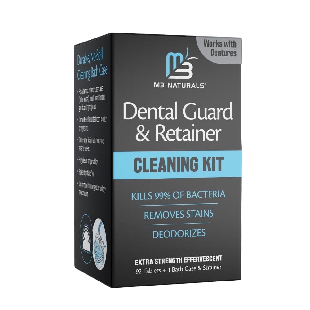 M3 Naturals Retainer Cleanser Tablets and Soak Container | Cleaner for ...