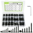 340PCS M3 Self Tapping Screws Wood Screws Assortment Kit Flat Head Wood Screws and Anchors ...