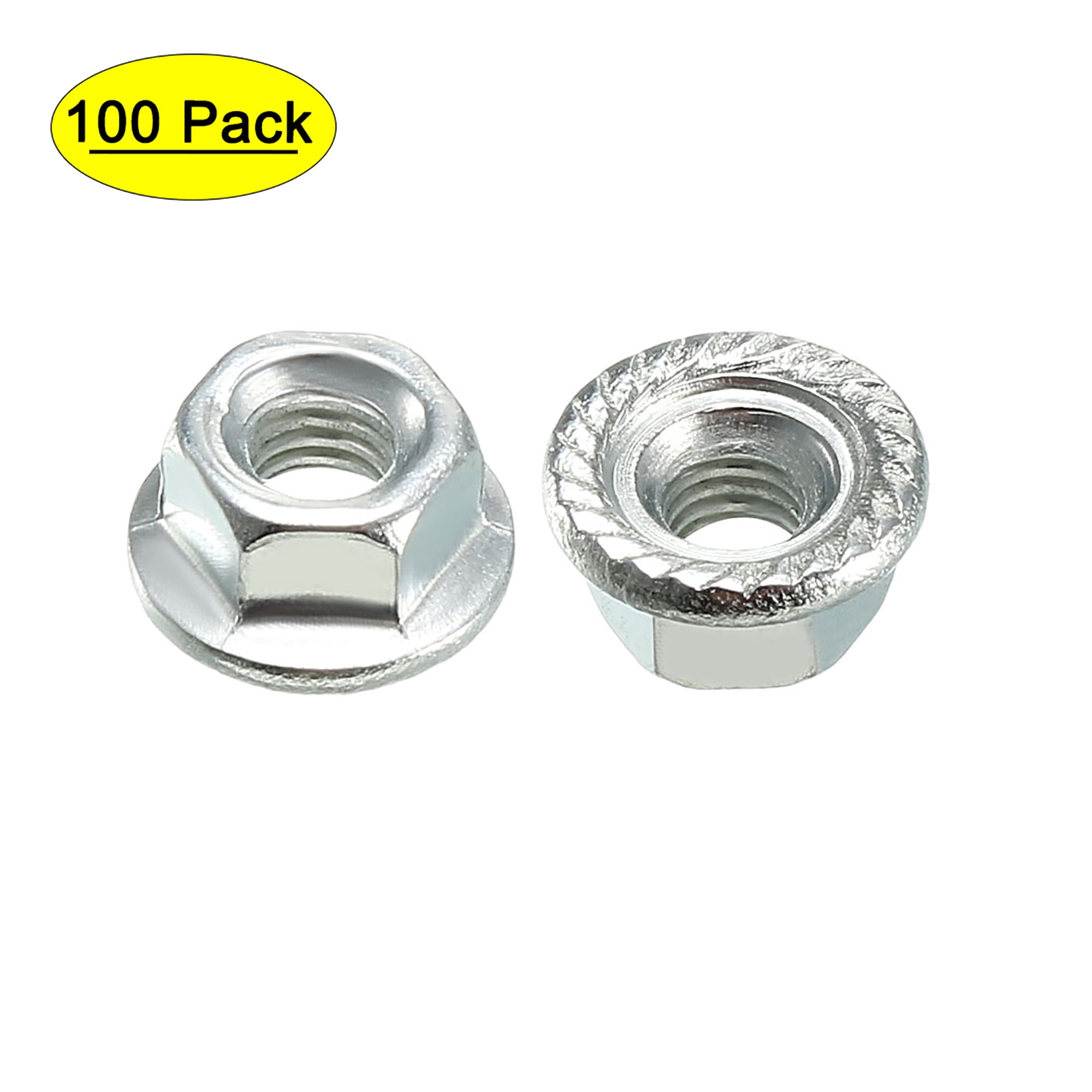 M3 Serrated Flange Hex Lock Nuts Carbon Steel 100 Pcs - Walmart.com