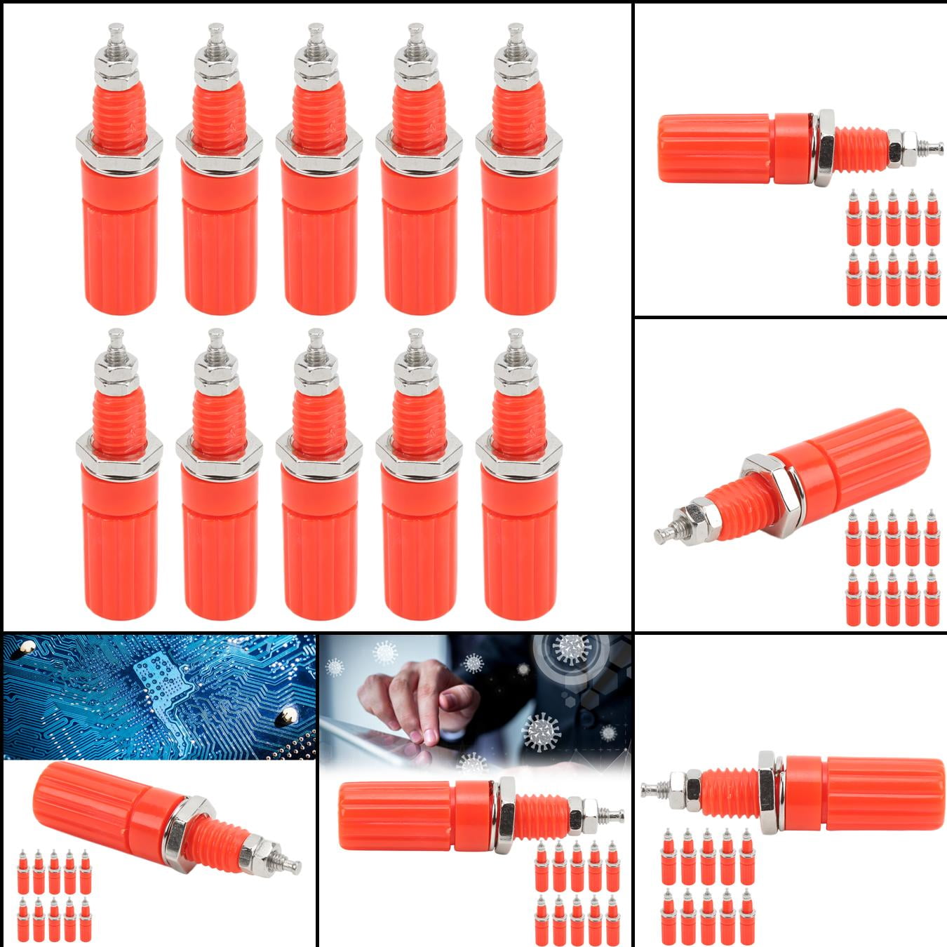 M3 Terminal Banana Plug, 4mm Socket, Durable Copper/ABS, High Current ...