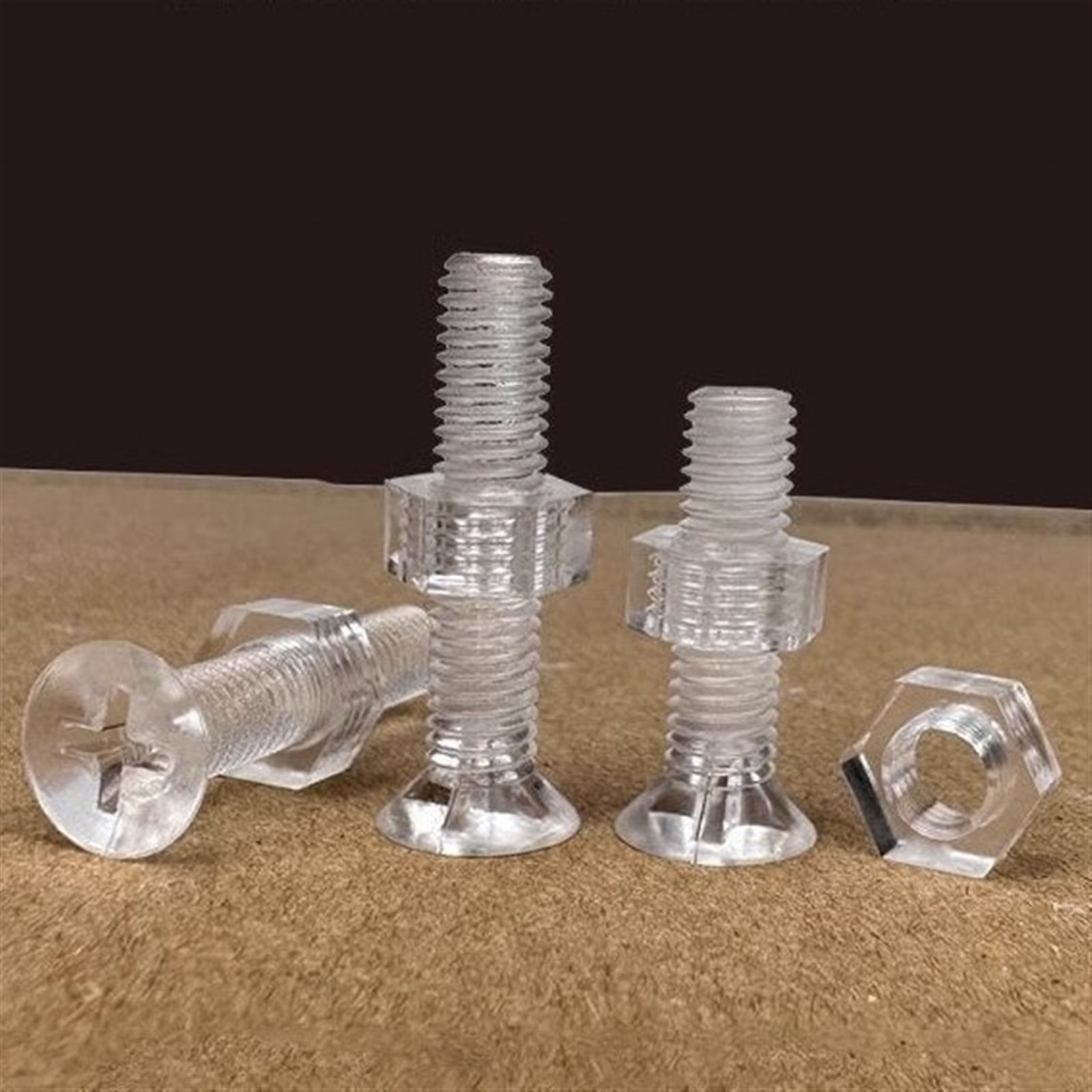 M3 Transparent PC Flat Machine Bolt, 100set Acrylic Insulated Cross ...