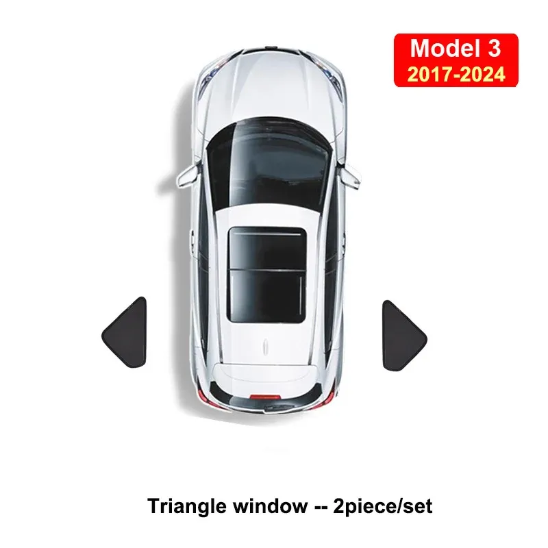 M3 Triangle 2pcs-For Tesla Model 3 Highland 2024 Glass Roof Sun Shade ...