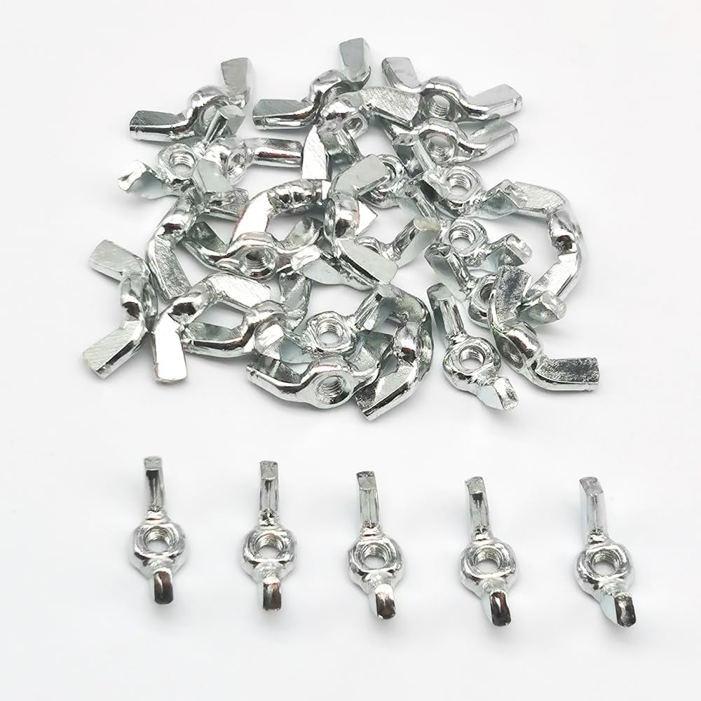 M3 Wing Nuts Carbon Steel Zinc Plated Wing Nuts Fasteners Parts Hand ...