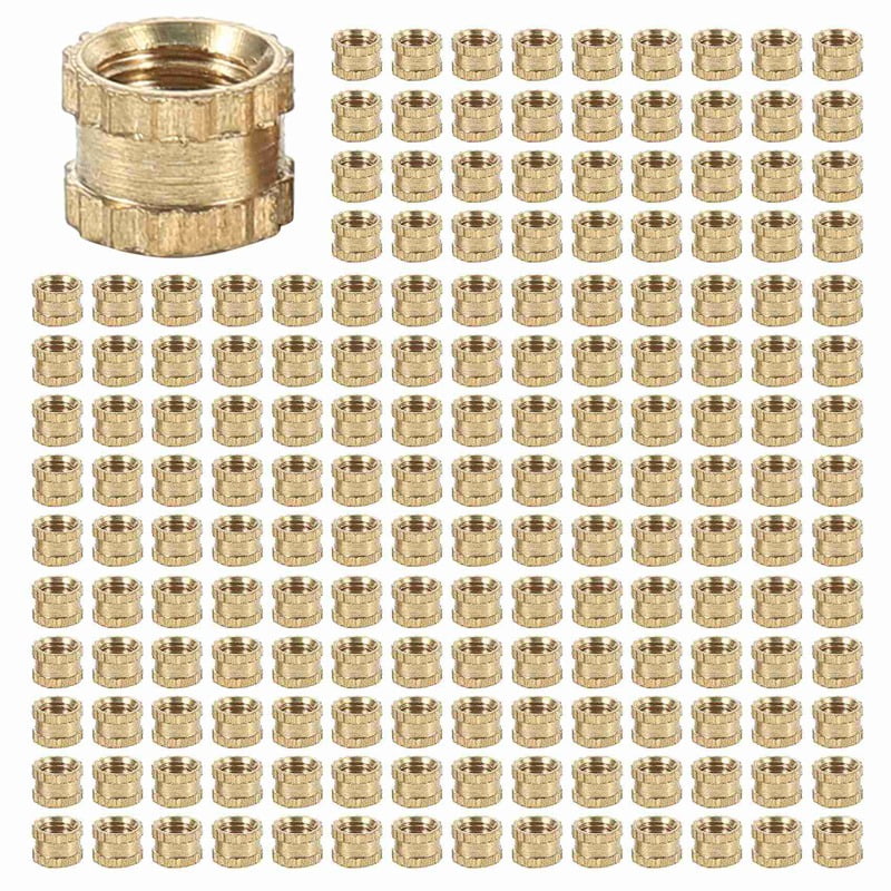 M3 X 3mm Female Thread Brass Knurled Threaded Insert Embedment Nuts ...