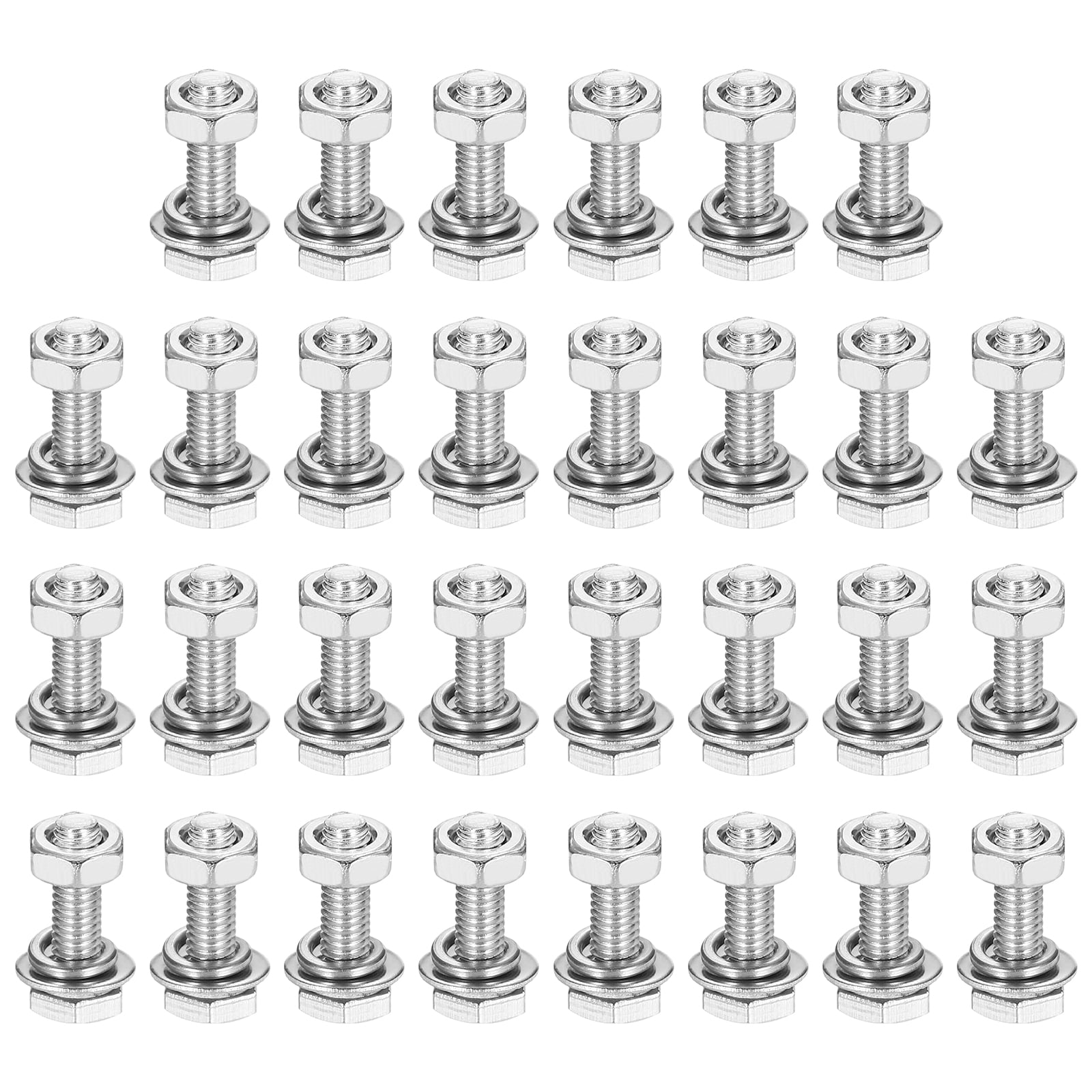 M3 x 10mm 304 Stainless Steel Hex Head Screws Bolts, Nuts, Flat & Lock Washers Assortment Kit ...