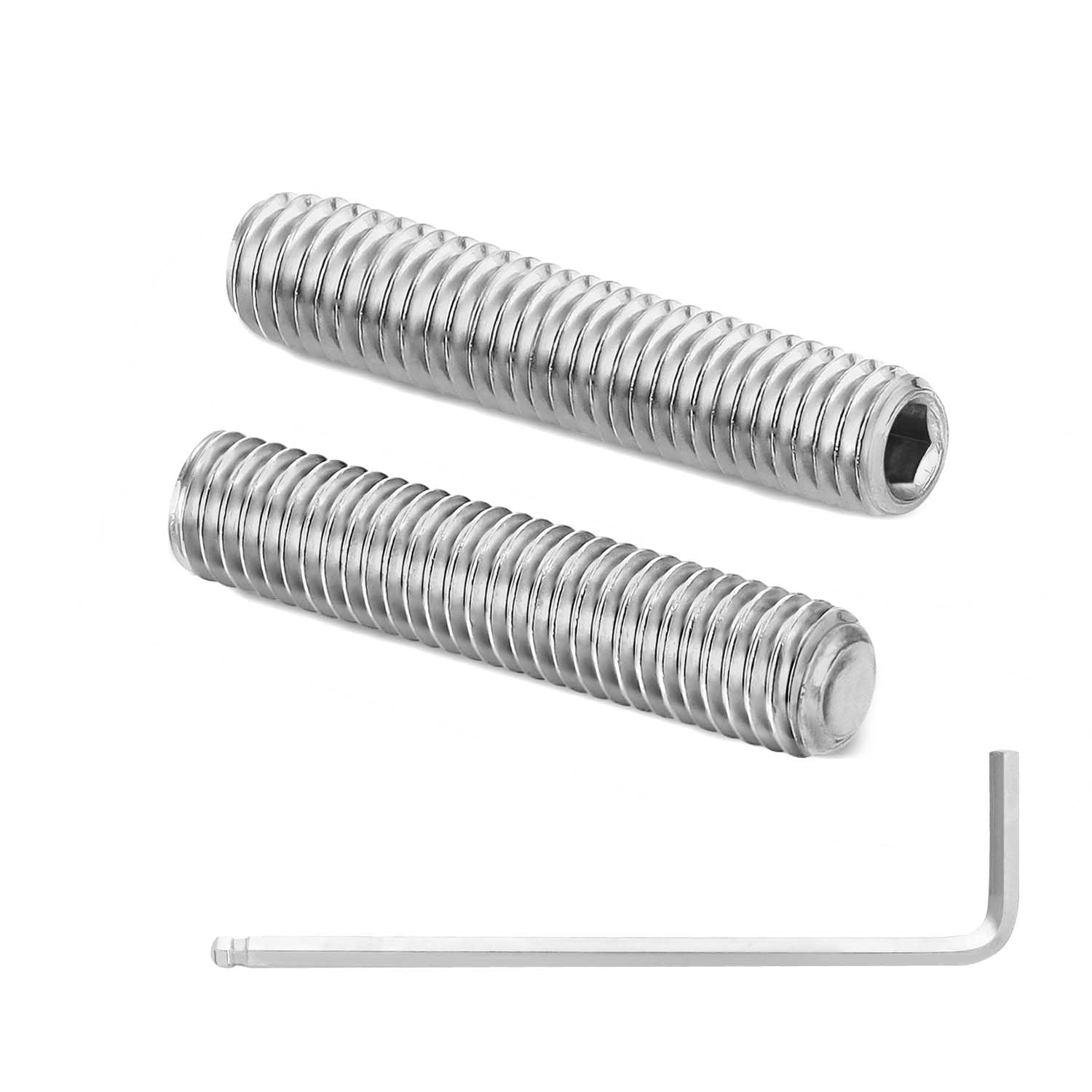 M3 x 12mm Internal Hex Socket Set Grub Screws 304 Stainless Steel Flat ...