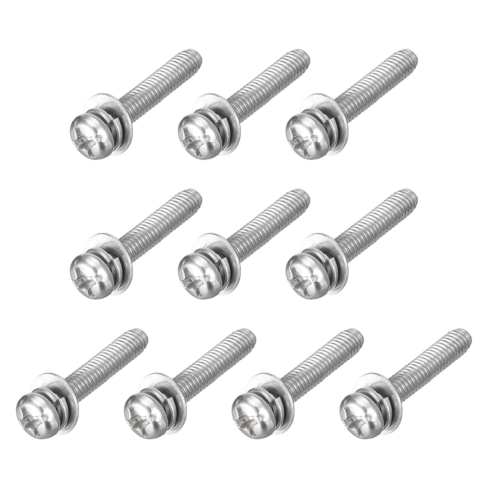 M3 x 16mm 304 Stainless Steel Phillips Pan Head Machine Screws Bolts ...