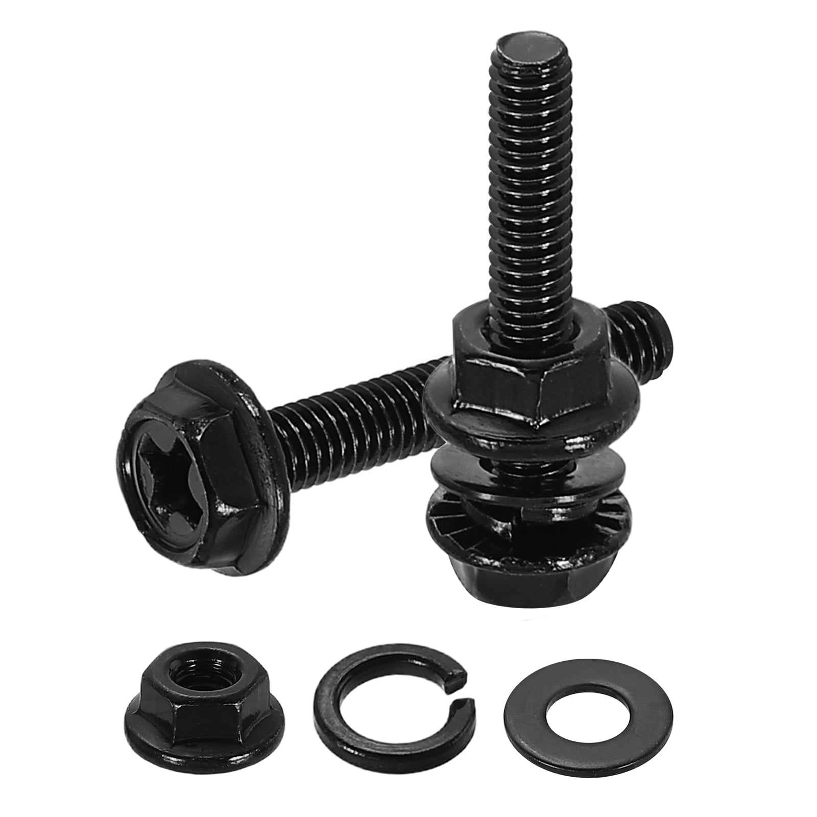 M3 x 18mm 30Pcs Phillips Flanged Hex Bolts with Nuts, Flat & Lock ...