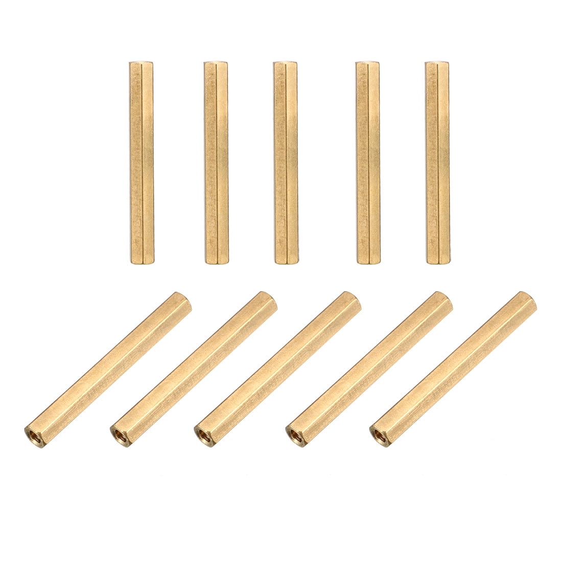 M3 x 40mm Female Thread Brass Hex Standoff Coupler Nut 10Pcs - Walmart.com