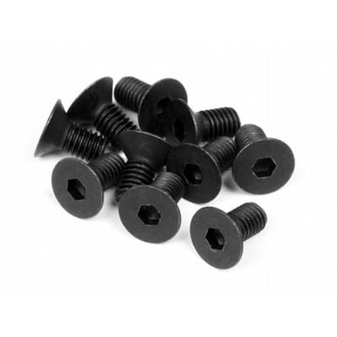 M3 x 6 mm Flat Head Screw Hex Socket Spare Parts, Black - 10 Piece ...