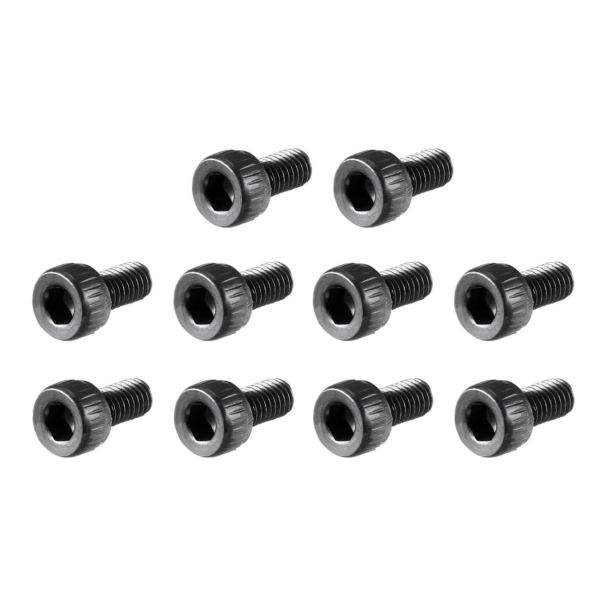 M3 x 6mm Alloy Steel Hex Bolt Socket Head Cap Screws Black 100Pcs ...