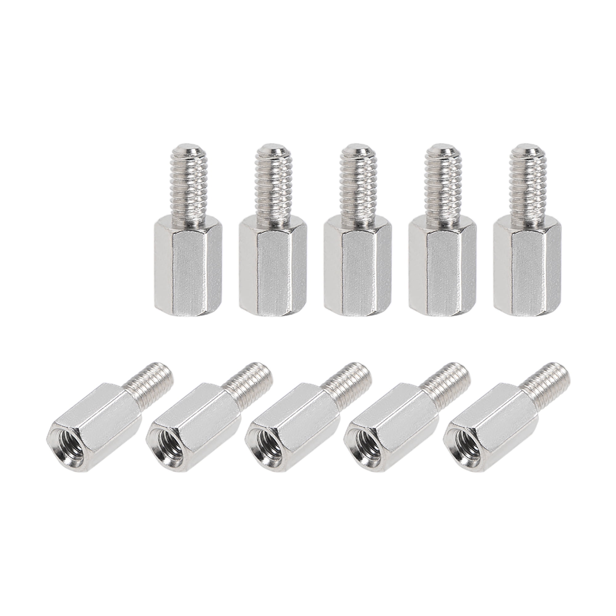 M3 x 7 mm + 6 mm Male to Female Hex Nickel Plated Spacer Standoff 10 ...