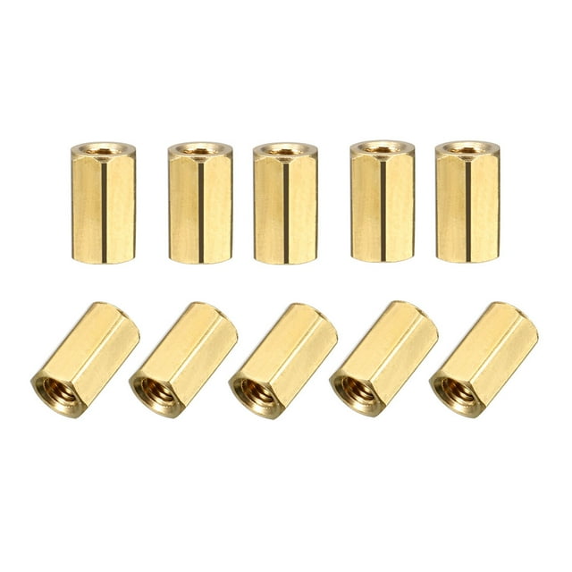 M3 x 8mm Female Threaded Brass Hex Standoff Pillar Rod Spacer Coupler ...
