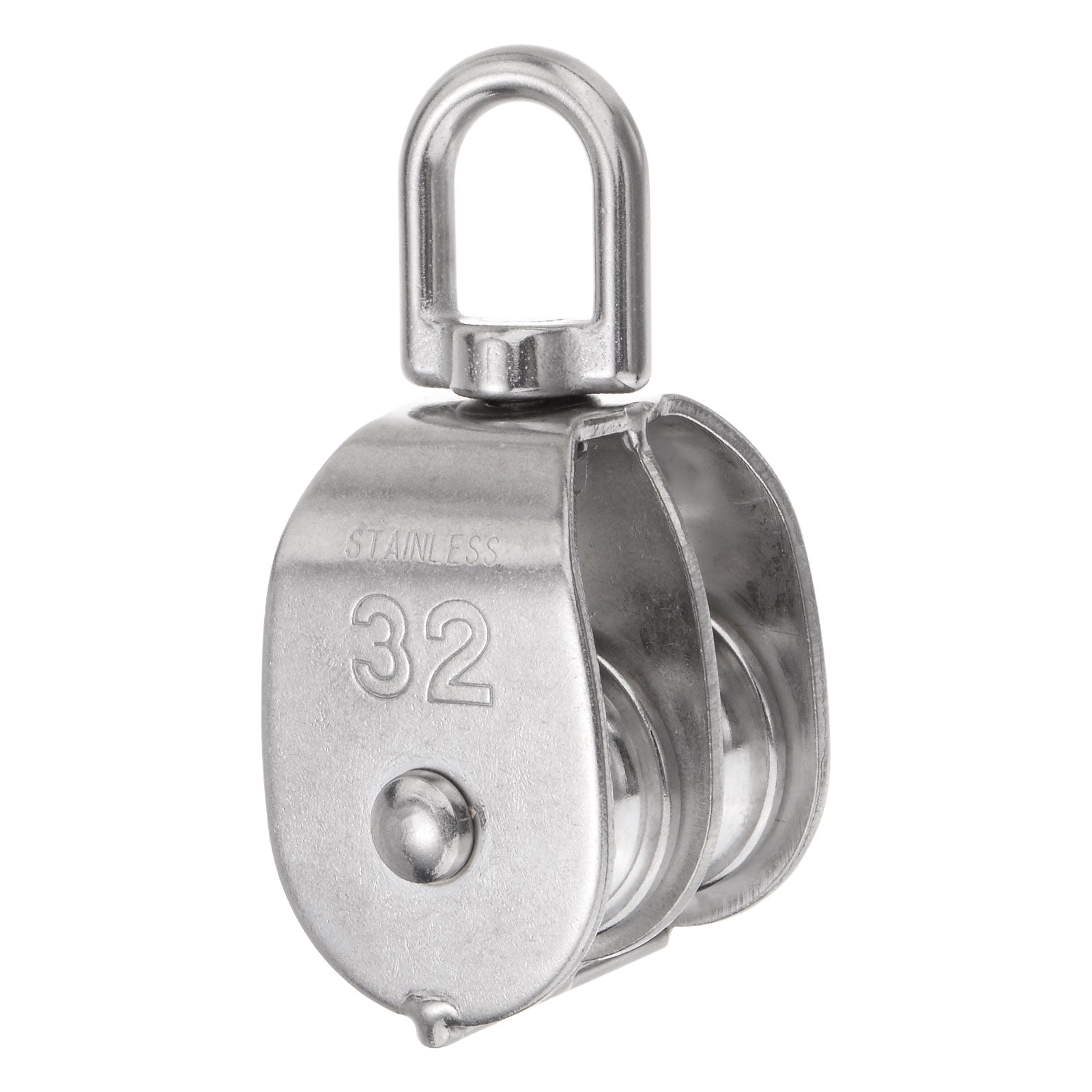 M32 Double Pulley Block, Stainless Steel Swivel Rigging Lifting Wheel ...