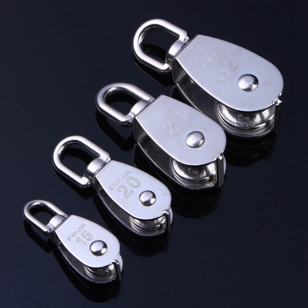 M32 Stainless Steel Single Wheel Swivel Pulley Block for Lifting Rope ...