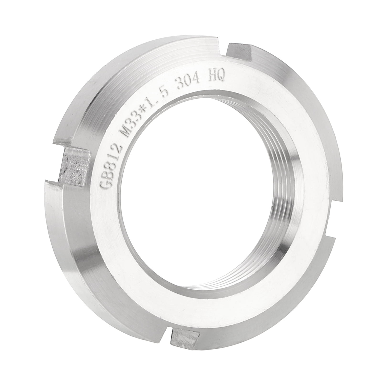 M33 x 1.5mm - 1 Pack Retaining Four Slot Slotted Round Nuts-304 ...