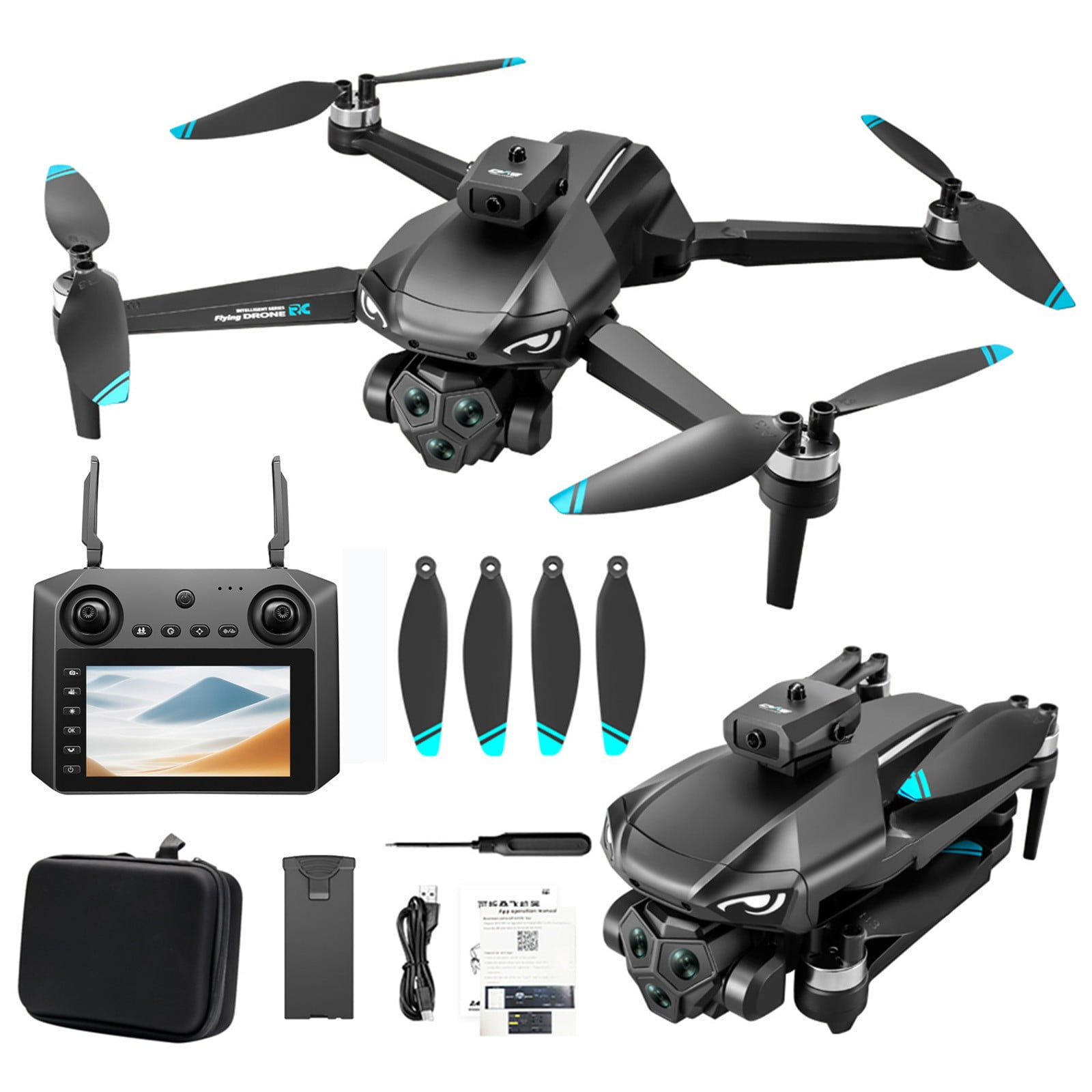 M33Max Brushless Drone With Esc Camera, 4.5Inch Screen Remote Control ...