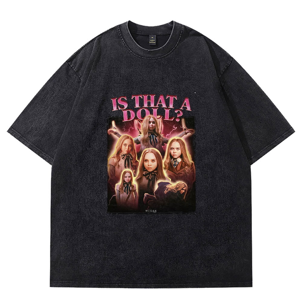 M3GAN Heartthrob Vintage 90's Wash T-Shirts Cosplay Women Men Fashion ...