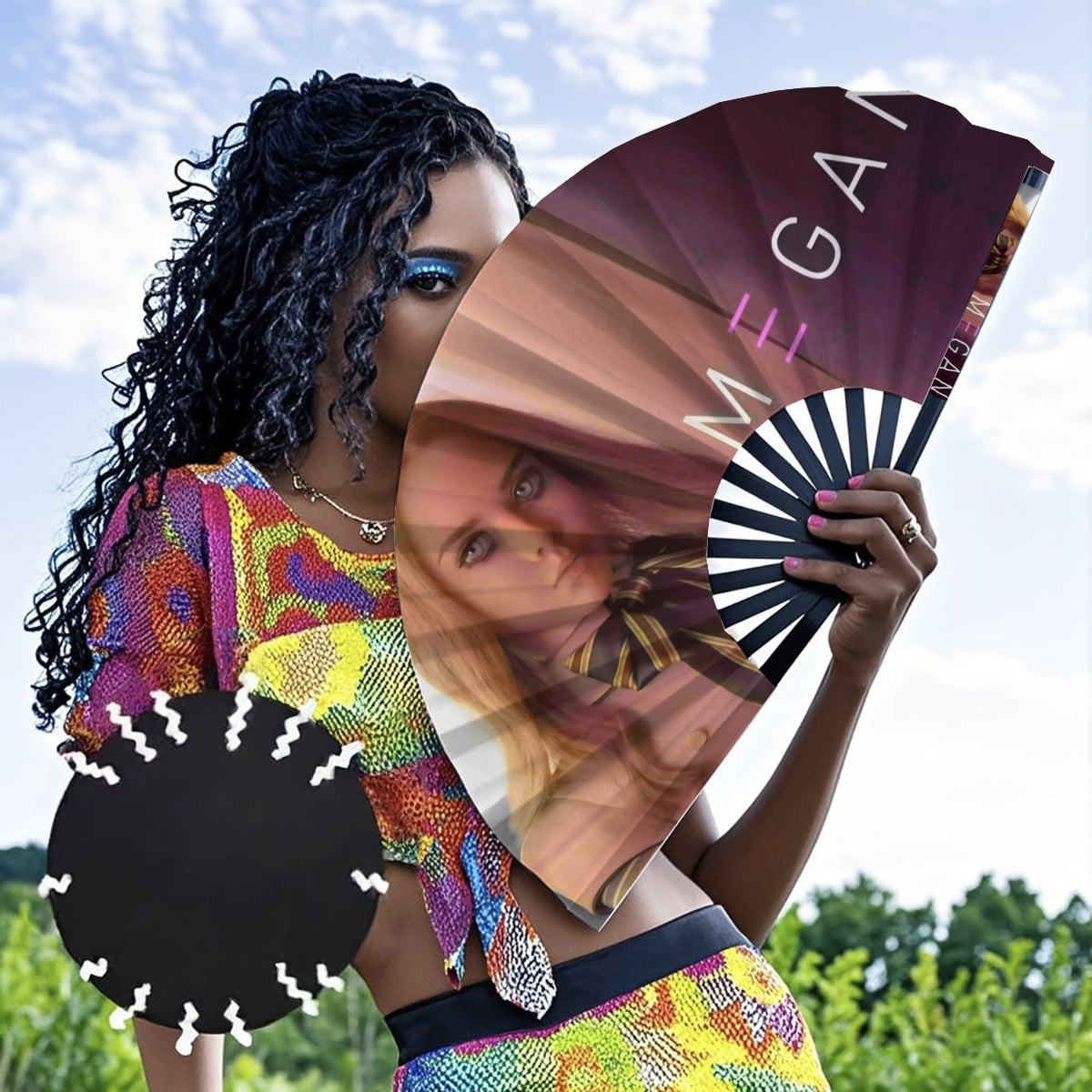 M3GAN Movie Megan-theme Folding Fan Chinese Fan Hand Polyester Foldable ...