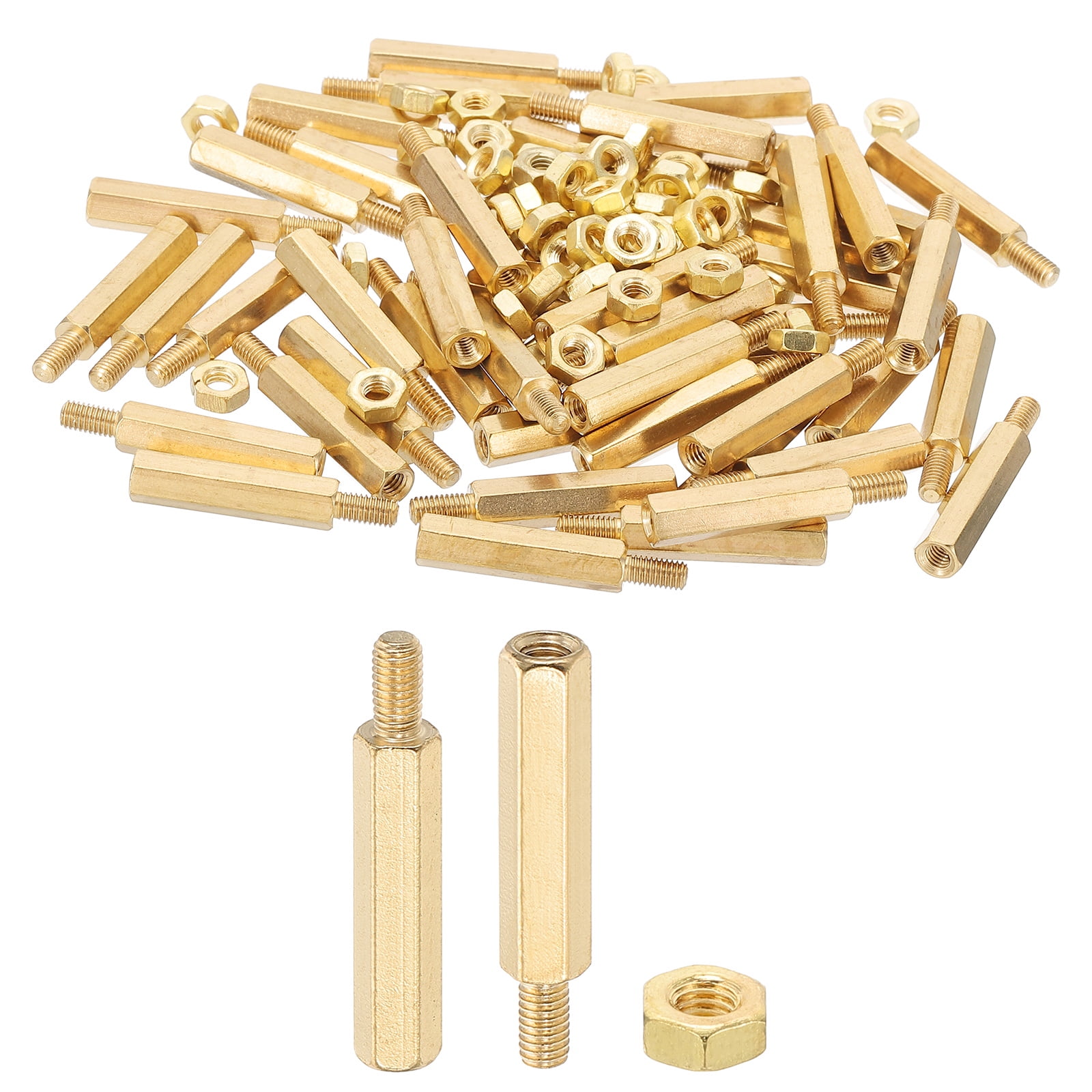 M3X22mm+6mm Standoff Screws, 100Pcs Male to Female Hex Brass PCB Standoff Spacer Screw Nut ...