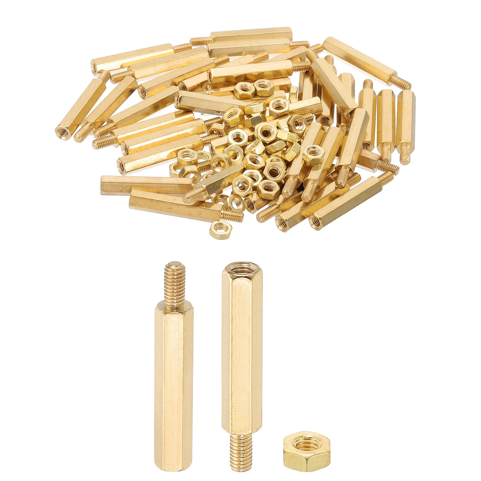 M3X26mm+6mm Standoff Screws, 80Pcs Male to Female Hex Brass PCB ...