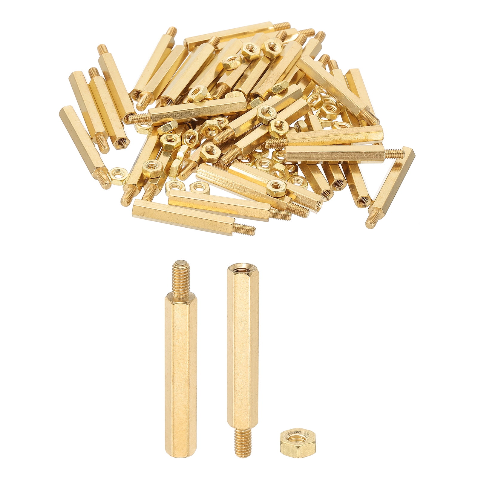 M3X30mm+6mm Standoff Screws, 60Pcs Male to Female Hex Brass PCB Standoff Spacer Screw Nut ...