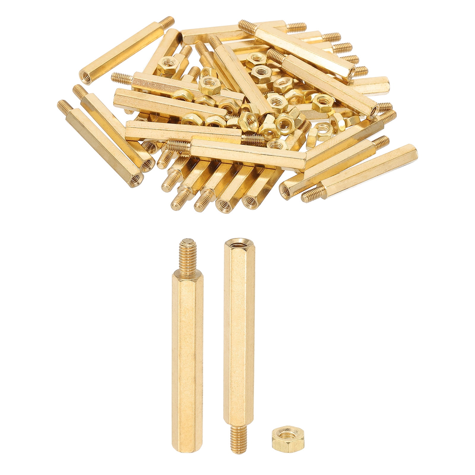 M3X32mm+6mm Standoff Screws, 60Pcs Male to Female Hex Brass PCB ...