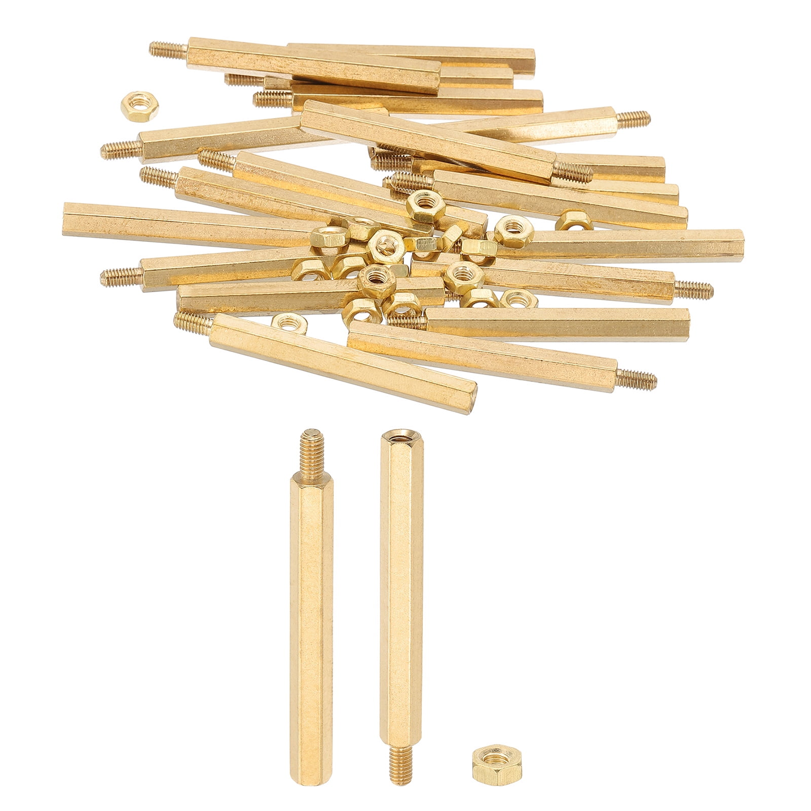 M3X50mm+6mm Standoff Screws, 40Pcs Male to Female Hex Brass PCB ...