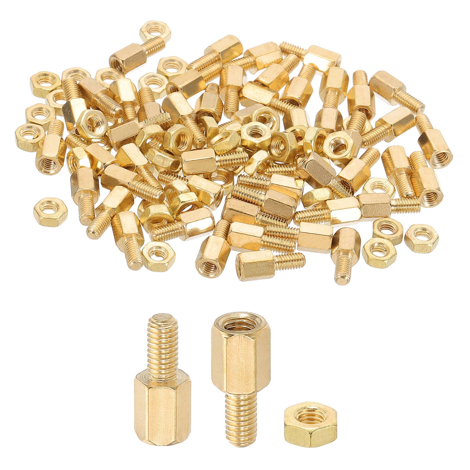 M3X8mm+6mm Standoff Screws, 100Pcs Male to Female Hex Brass PCB ...