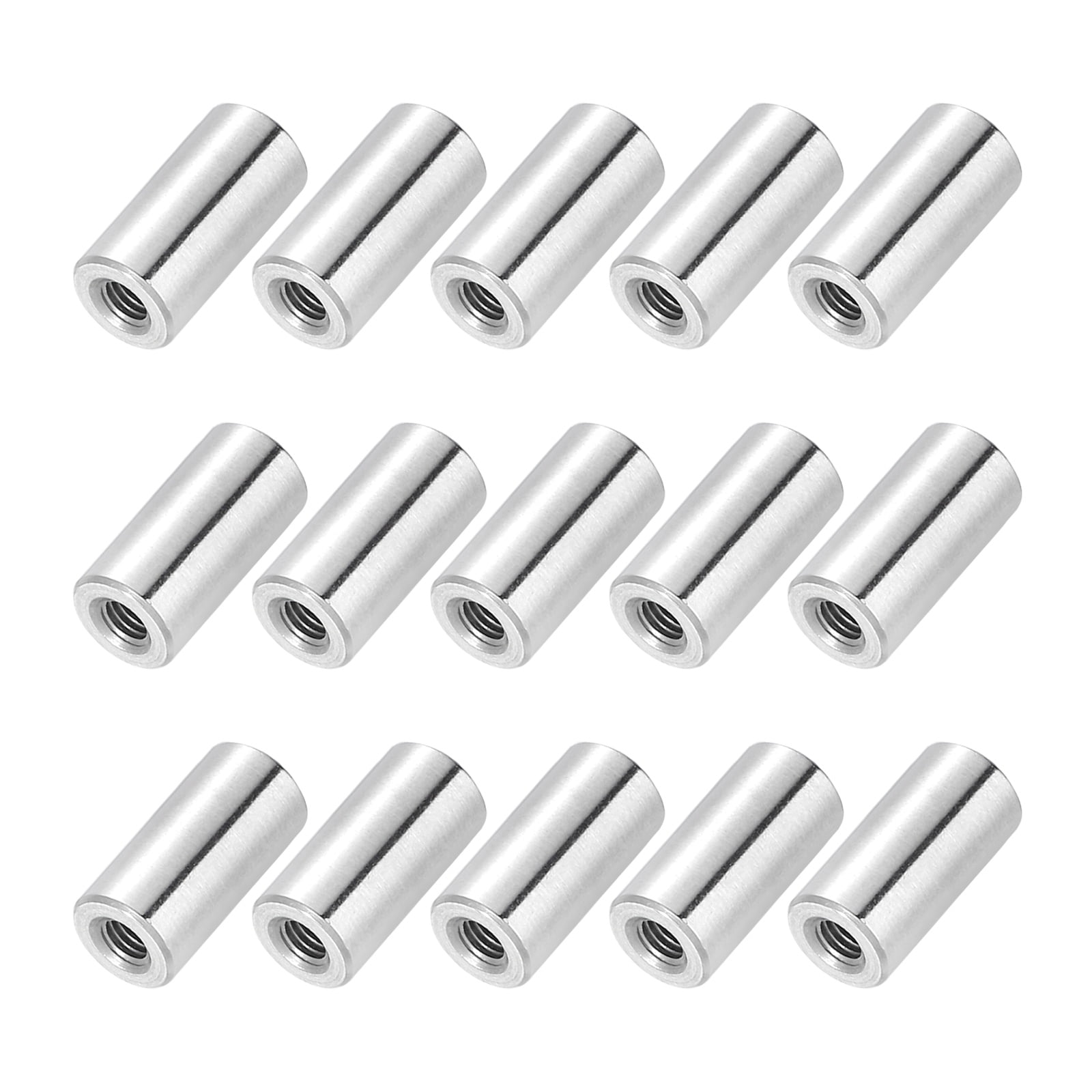 M3x0.5mm 15 Pack 304 Stainless Steel Round Connector Nuts,0.24"OD x 0. ...