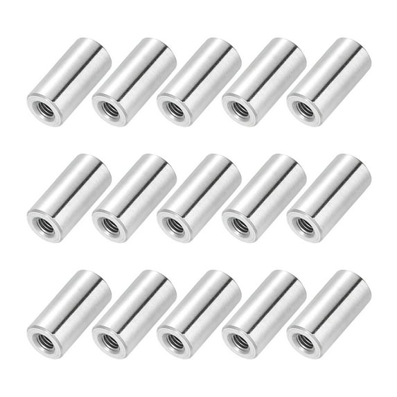 M3x0.5mm 15 Pack 304 Stainless Steel Round Connector Nuts,0.24"OD x 0. ...