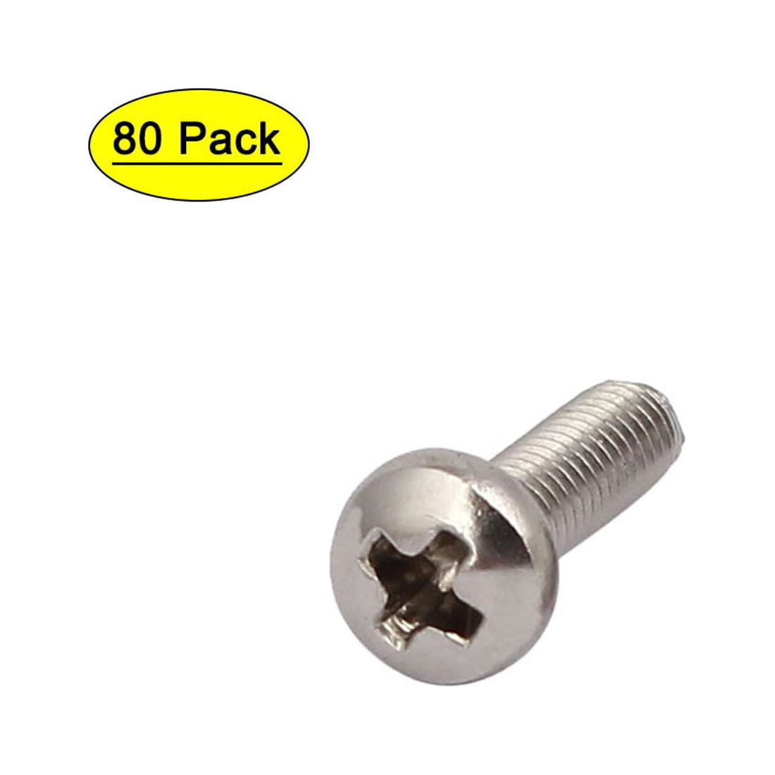 M3x10mm 316 Stainless Steel Round Pan Head Machine Screw Bolt 80pcs ...
