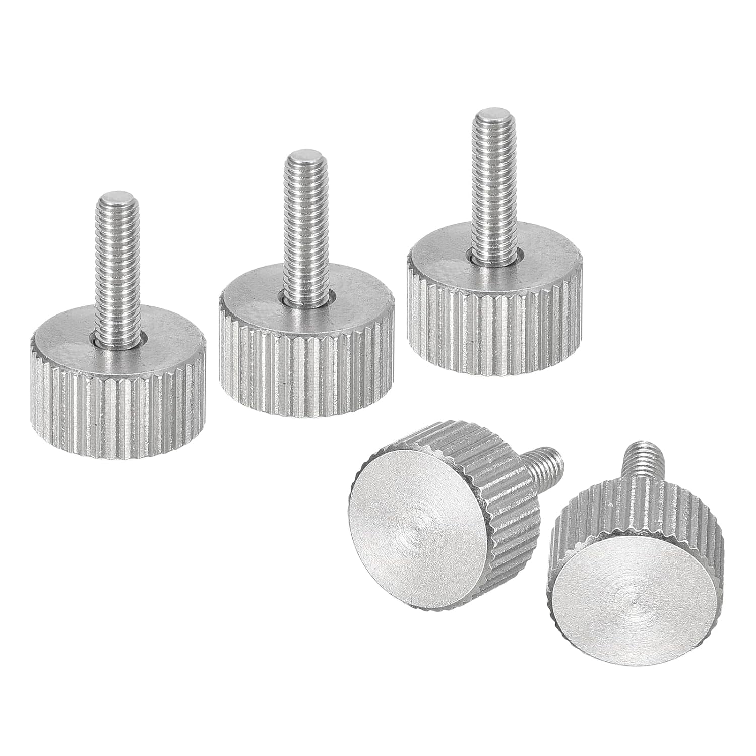 M3x10mm Knurled Thumb Screws, 5pcs 304 Stainless Steel Flat Knurled Head Fully Threaded Thumb ...