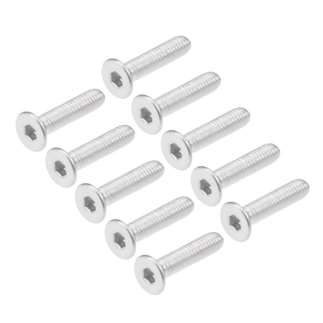 M3x12mm Flat Head Machine Screws Inner Hex Screw 304 Stainless Steel Fasteners Bolts 40 Pcs ...