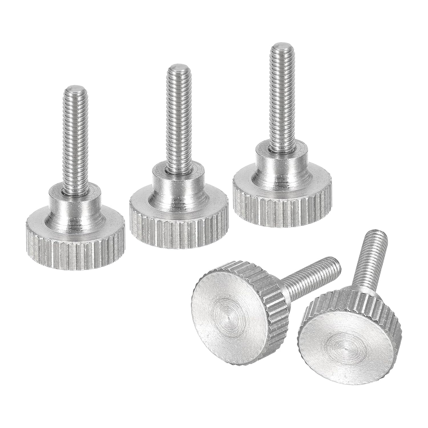 M3x12mm Knurled Thumb Screws, 5pcs 304 Stainless Steel Flat Knurled Head Thumb Screws Bolts with ...