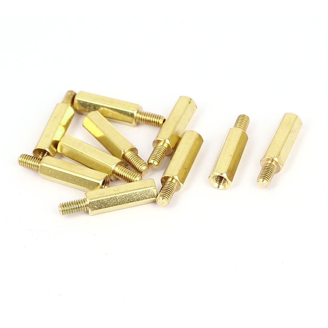 M3x15mm+6mm Male to Female Thread 0.5mm Pitch Brass Hex Standoff Spacer ...