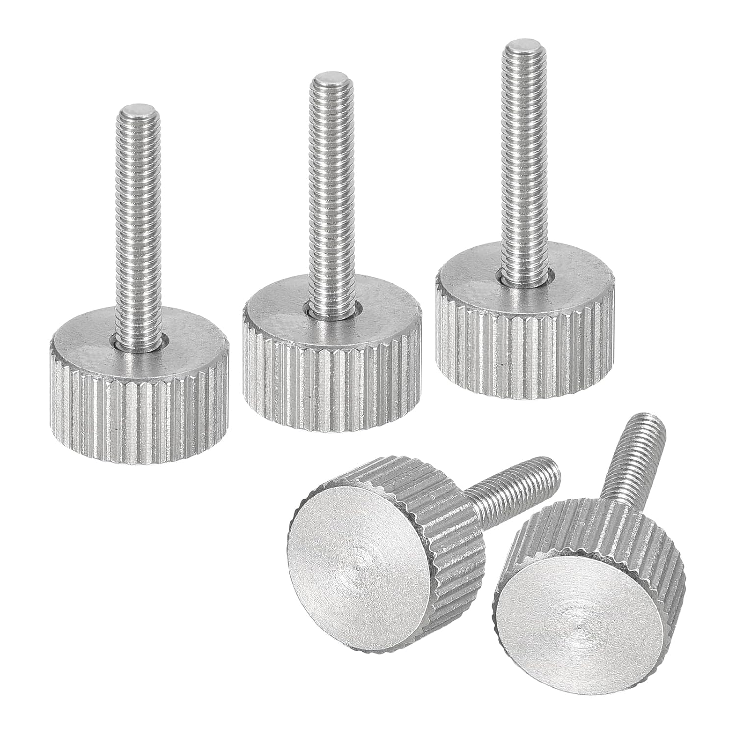 M3x16mm Knurled Thumb Screws, 5pcs 304 Stainless Steel Flat Knurled Head Fully Threaded Thumb ...
