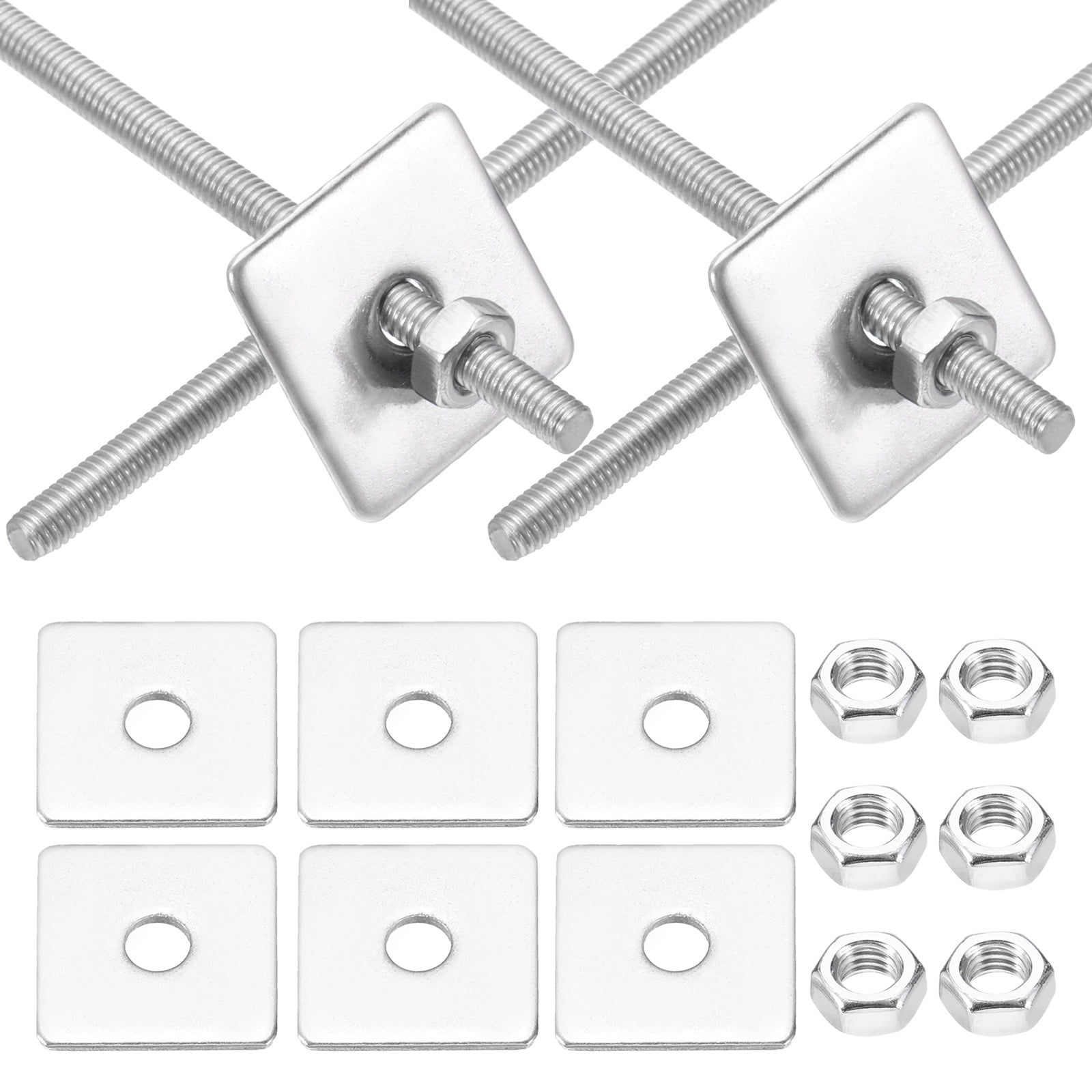 M3x180mm Fully Threaded Rod, 4Set 304 Stainless Steel Threaded Rods Bar ...