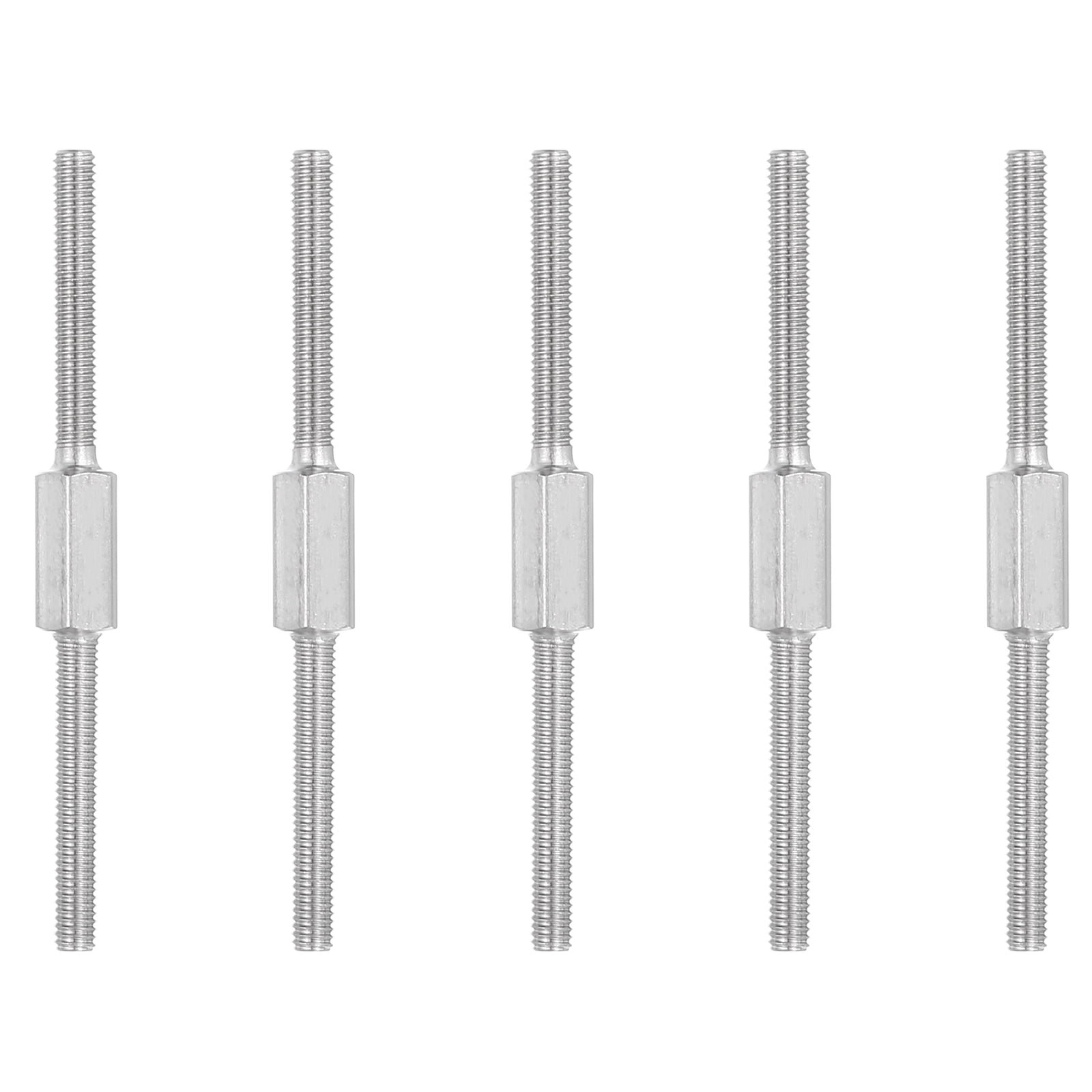 M3x50mm Double End Threaded Stud Screw, 5pcs 304 Stainless Steel Hex ...