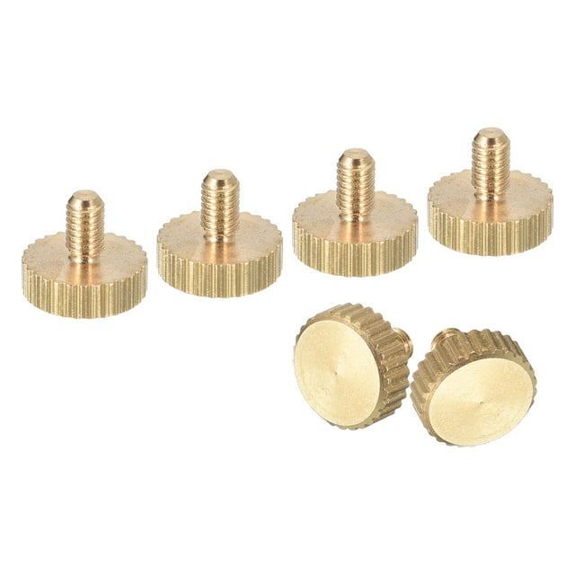 M3x5mm Knurled Thumb Screws, 6 Pack Flat Knurled Head Brass Thumb ...
