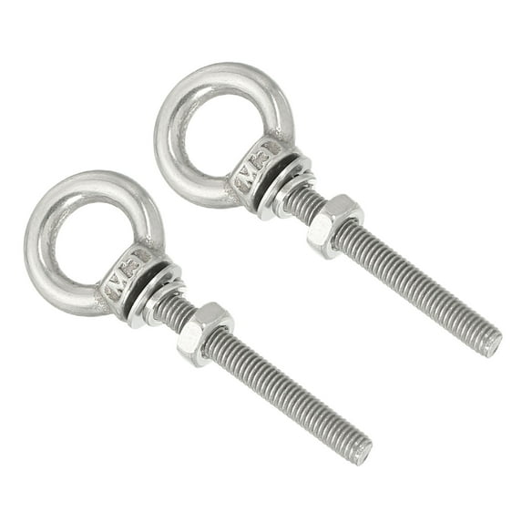 M3x60 1/8"x1.18" Stainless Steel Eye Bolts Threaded Screw Eyebolt ...