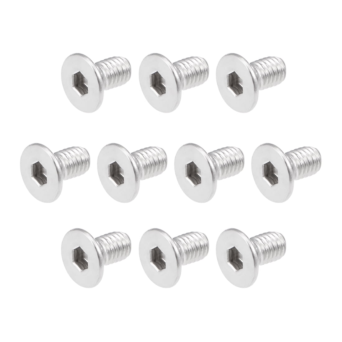 M3x6mm Flat Head Machine Screws Inner Hex Screw 304 Stainless Steel Fasteners Bolts 80 Pcs ...