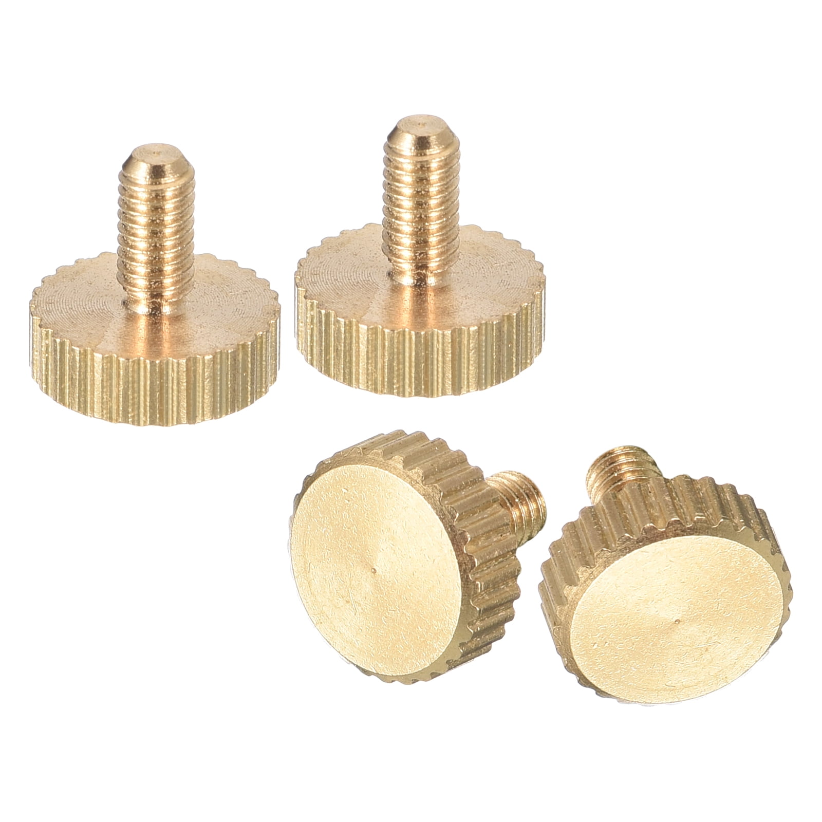 M3x6mm Knurled Thumb Screws, 4 Pack Flat Knurled Head Brass Thumb ...