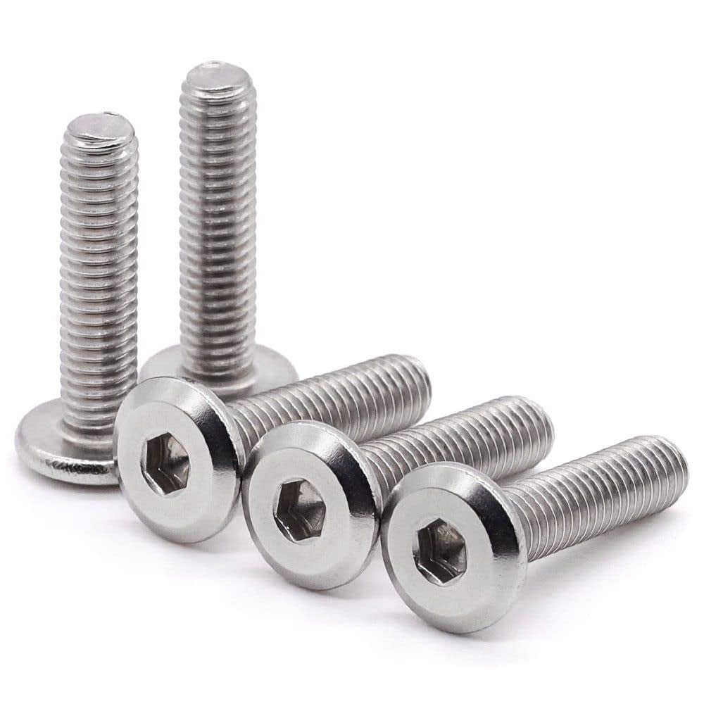 M4-0.7 x 16mm (50 sets) Flat Head Hex Socket Cap Screws and Nuts, 304 ...
