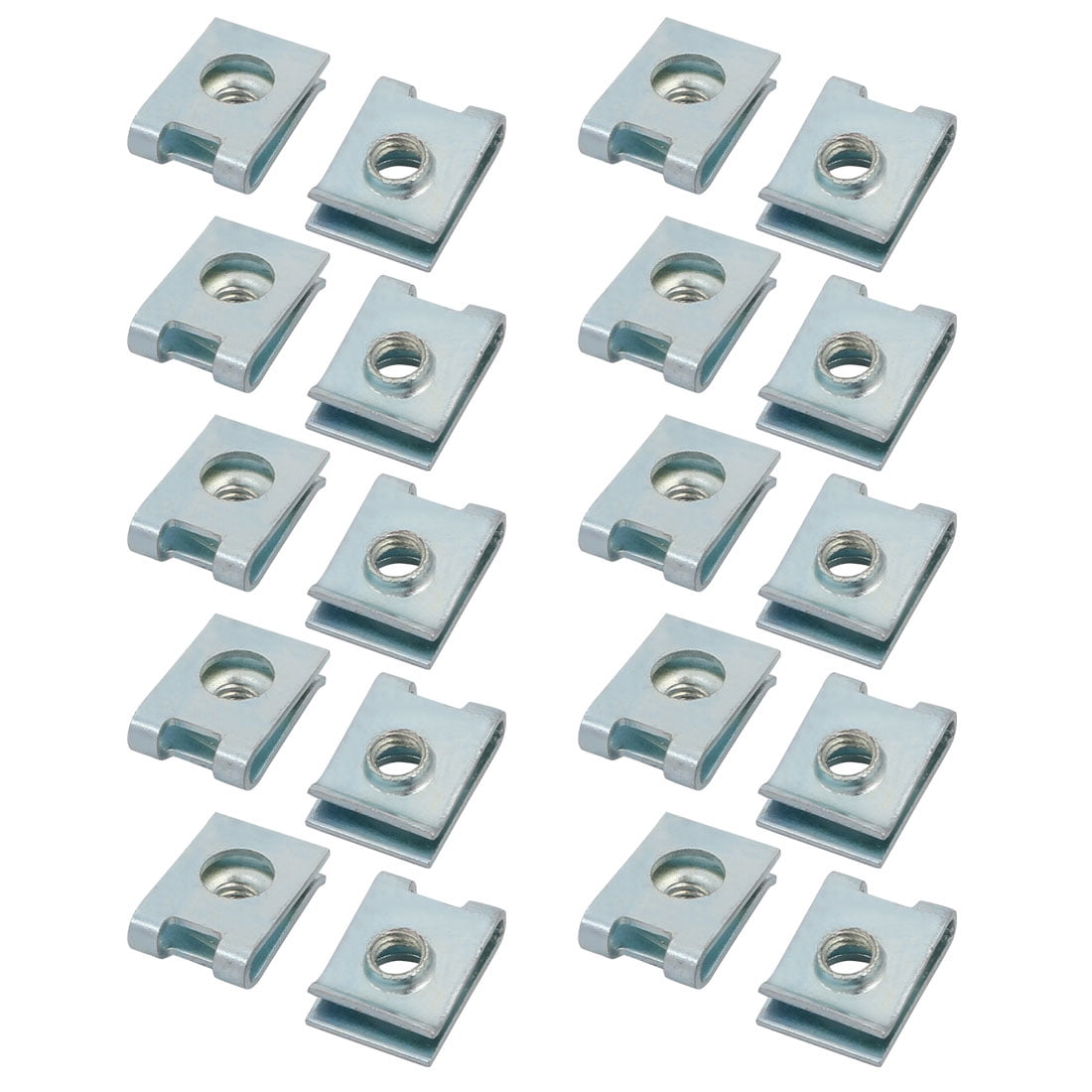 M4 14mmx10mm Iron White Zinc Plated Extruded U Nut Clip 20Pcs - Walmart.com