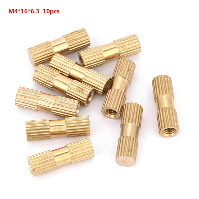 M4 Blind Hole Single Pass Brass Insert Embedded Knurled Nut (M4*16*6.3 ... M4 Blind Hole Single Pass Brass Insert Embedded Knurled Nut (M4*16*6.3 ...