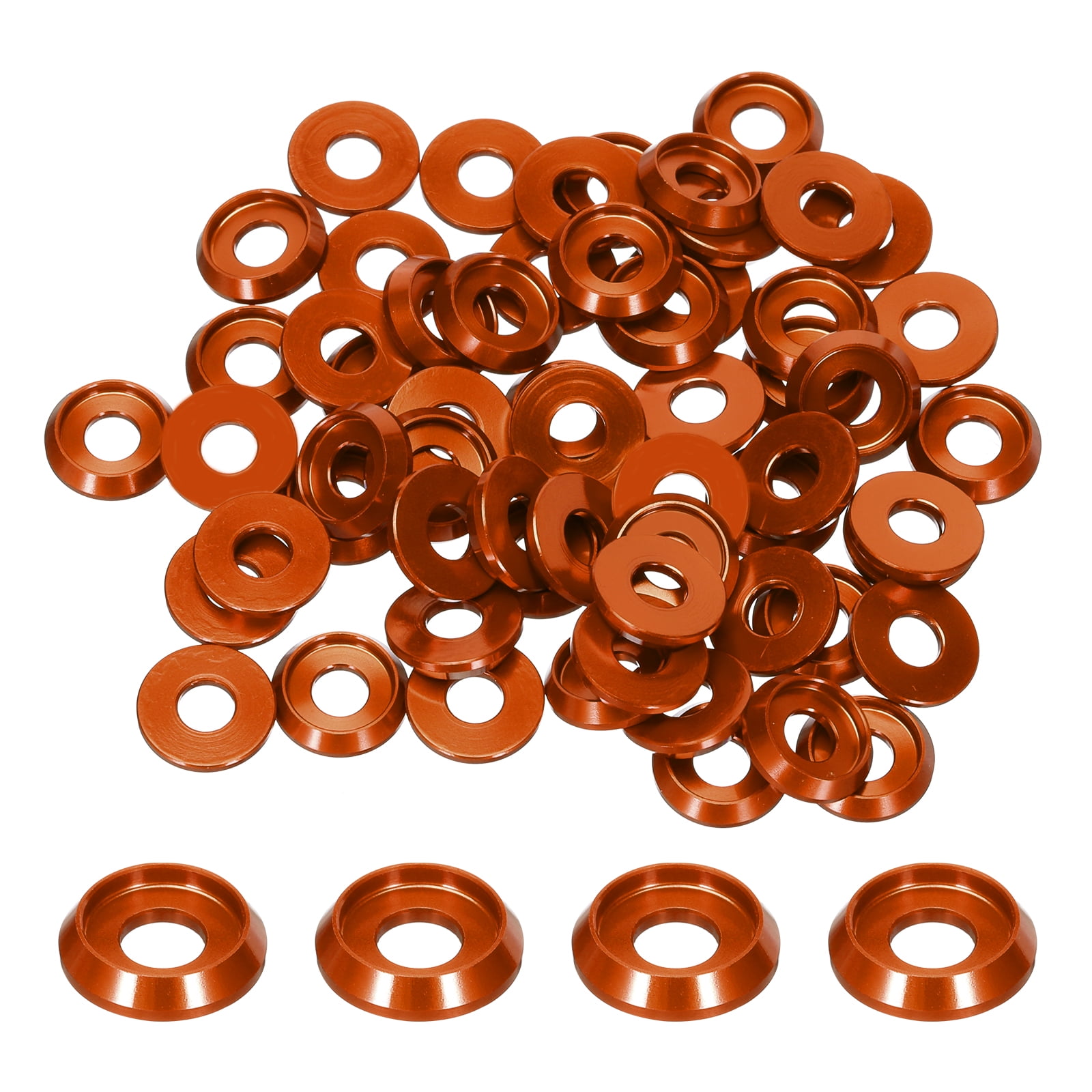 M4 Cone Cup Countersunk Washers,Hole Dia 4mm/0.16" Aluminum 60PCS ...
