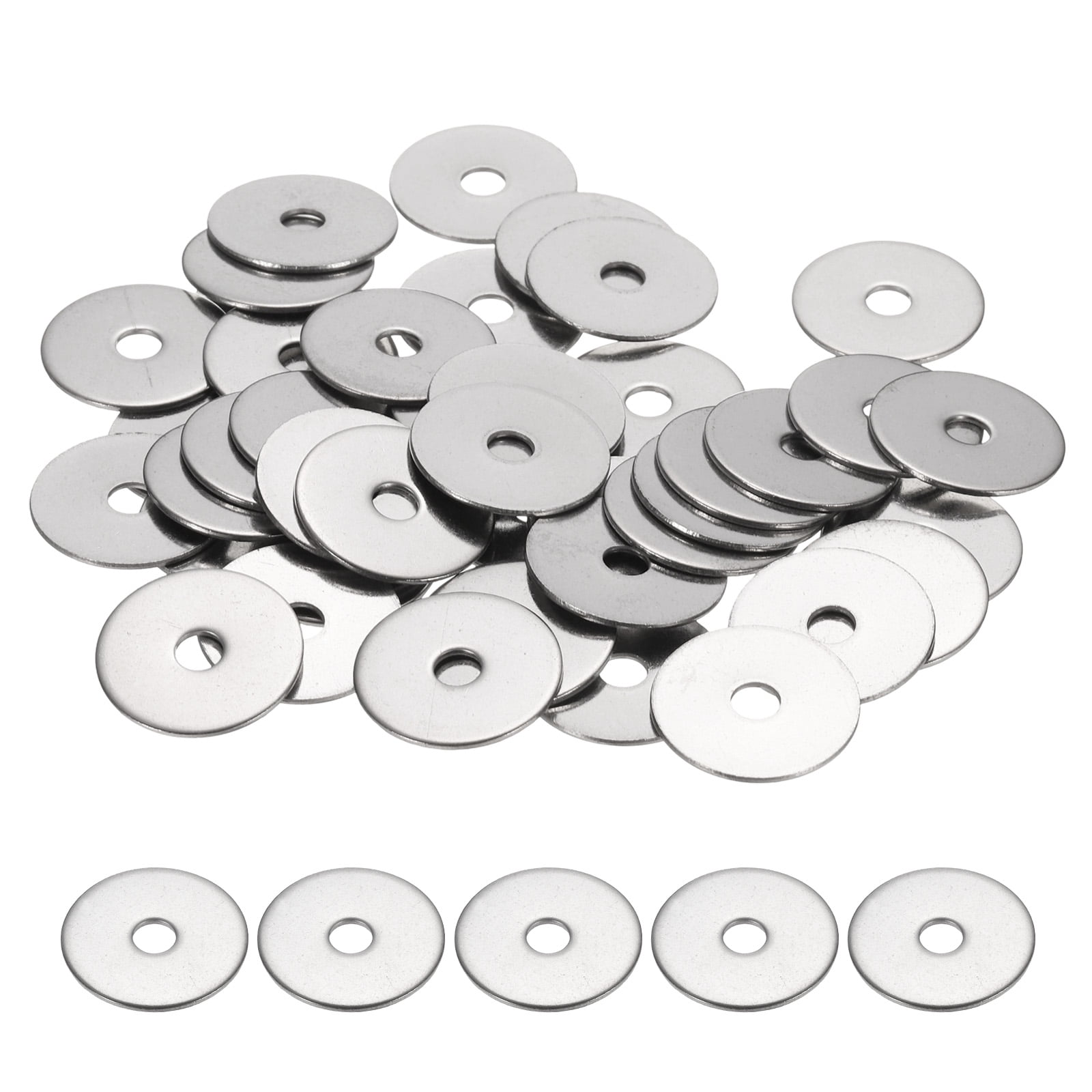 M4 Flat Washer for Screw, 60Pcs 304 Stainless Steel Washers 4MM ID x ...