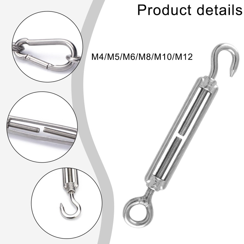M4-M16 304 Hook Eye Adjustable Wire Rope Tensioner Flower Basket Screws ...