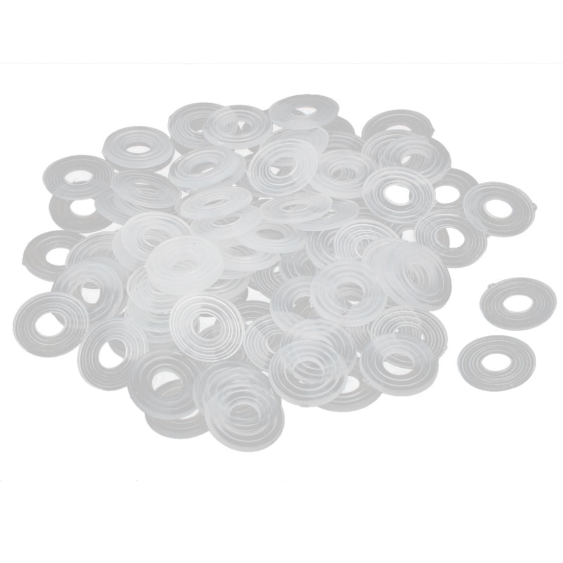 M4 PE Plastic Flat Insulating Washers Spacers Fastener Clear 100PCS ...